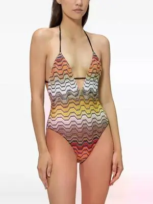 Missoni One-piece Swimsuit With Greek Motif - Orange