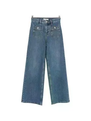 Maje Patch-pocket Straight-leg Jeans - Blue