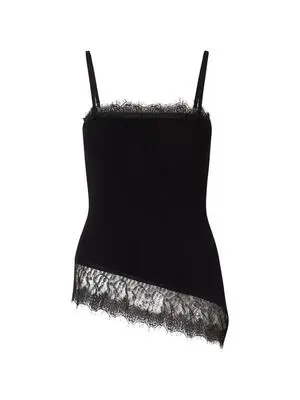 Liu Jo Asymmetric Top With Lace Details - Black