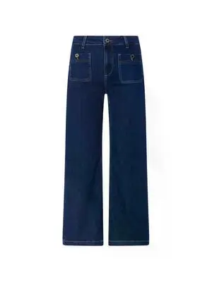 Liu Jo Cropped Flare Jeans - Blue