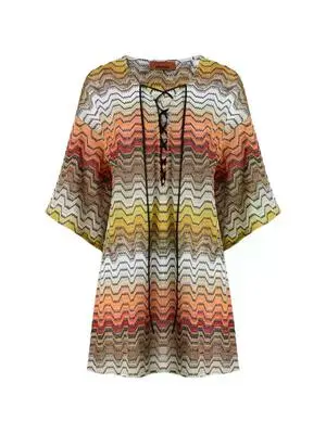 Missoni Short Caftan In Viscose Lam - Orange