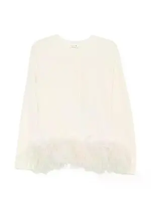 P.a.r.o.s.h Feather-trim Rear-tie Cardigan