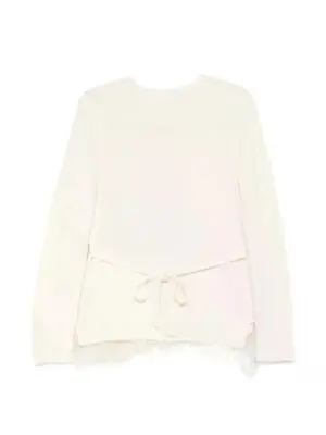 P.a.r.o.s.h Feather-trim Rear-tie Cardigan