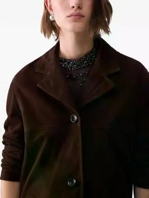 Liu Jo Long Suede Jacket - Brown