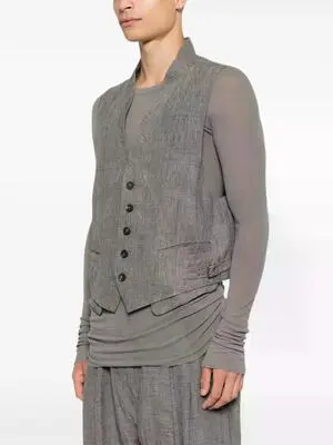 ZIGGY CHEN Prince Of Wales Pattern V-neck Waistcoat