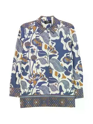 CLIPS Floral Print Long Sleeve Shirt - Neutrals