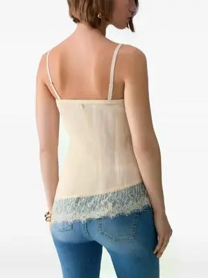 Liu Jo Asymmetric Top With Lace Details - Neutrals
