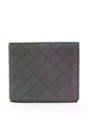Bottega Veneta Intrecciato-weave Bifold Wallet - Grey