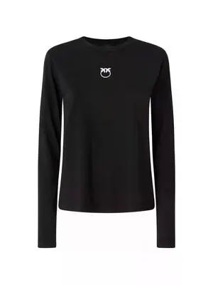 Pinko Love Birds" Long-sleeved T-shirt - Black