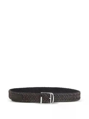 Brioni Braided Calf Leather Belt - Brown