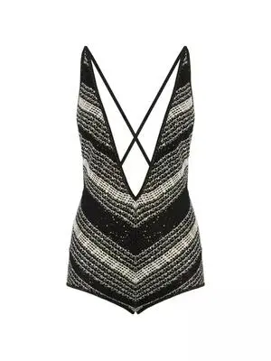 Missoni Mesh One-piece Swimsuit With Sequin Embellishment - Black