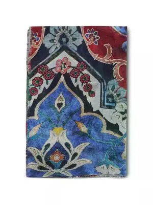 Faliero Sarti Floral-print Fringed Scarf - Blue