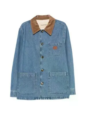 Valentino Garavani Logo-patch Denim Jacket - Blue