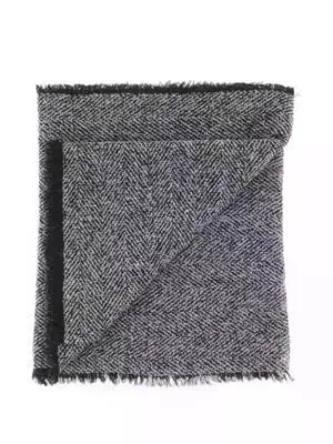 Faliero Sarti Herringbone-pattern Fringed Scarf