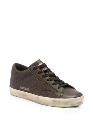 GOLDEN GOOSE Super-star Distressed Sneakers - Brown