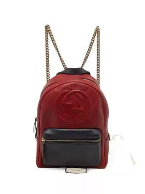 Gucci Soho Chain Backpack - Red