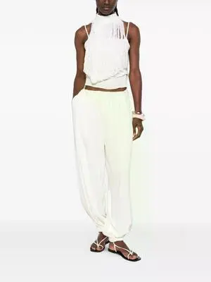 Fabiana Filippi Fringe-detail Halterneck Top - Neutrals