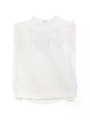 Fabiana Filippi Fringe Detail Halterneck Top - Neutrals