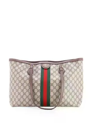 Gucci Ophidia Shopping Gg Coated Canvas Medium Tote Bag - Brown