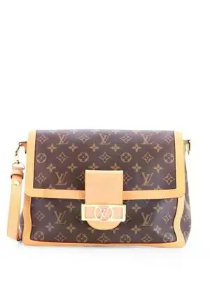 LOUIS VUITTON Dauphine Soft Monogram Canvas Gm Shoulder Bag - Brown