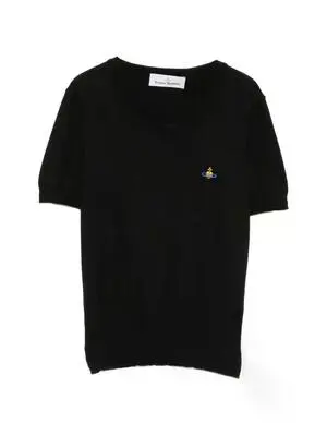 VIVIENNE WESTWOOD Bea Orb Embroidered Short Sleeve Top