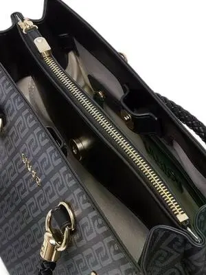 Liu Jo Monogram Satchel Bag With Scarf Detail - Black