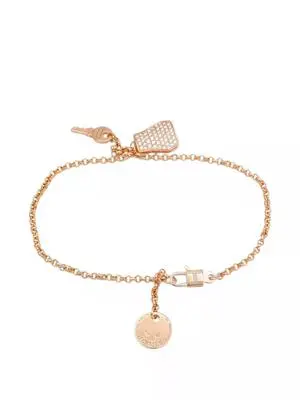 Hermès 18k Rose Gold Diamond Kelly Cadenas Charm Bracelet