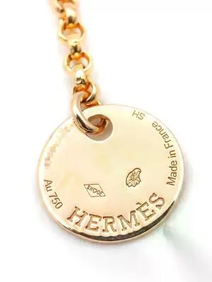 Hermès 18k Rose Gold Diamond Kelly Cadenas Charm Bracelet