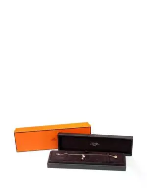 Hermès 18k Rose Gold Diamond Kelly Cadenas Charm Bracelet
