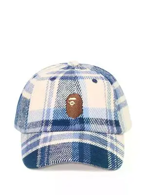 A BATHING APE Ape Head Check-pattern Cap