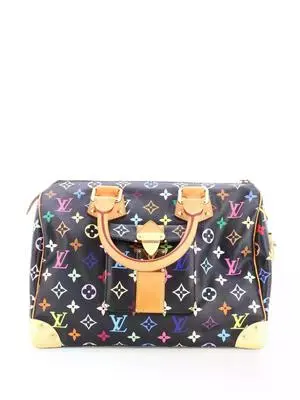 LOUIS VUITTON Speedy Handbag Monogram Multicolor 30 Satchel - Black