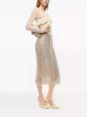 Pinko Crystal Embellished Ruched Midi Skirt