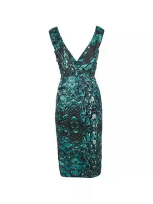 Just Cavalli Python-print V-neck Midi Dress - Blue