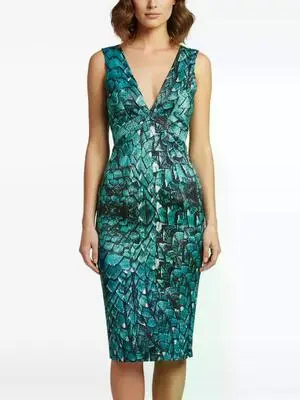 Just Cavalli Python-print V-neck Midi Dress