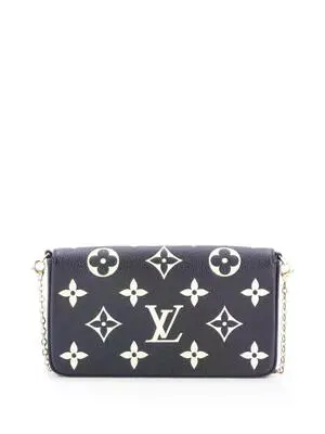 LOUIS VUITTON Felicie Pochette Bicolor Monogram Empreinte Giant Crossbody Bag - Black