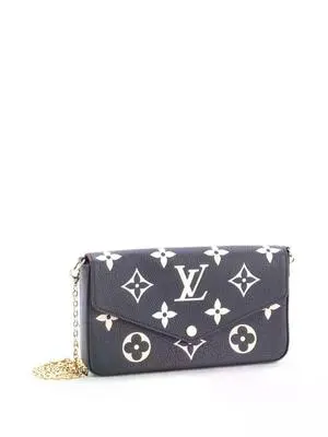 LOUIS VUITTON Felicie Pochette Bicolor Monogram Empreinte Giant Crossbody Bag - Black