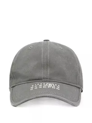 MAISON MARGIELA Washed Cotton Label Cap - Grey