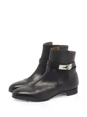 Hermès Leather Ankle Boots With Kelly Clasp