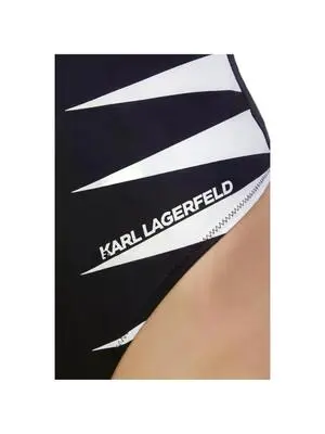 Karl Lagerfeld Logo Print One Piece Swimsuit