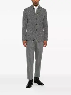Eleventy Flecked-knit Button-up Cardigan