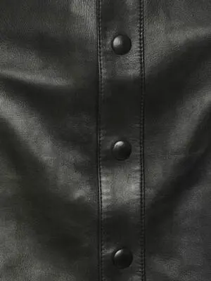 Saint Laurent Button-up Leather Skirt