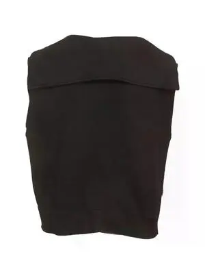 Miu Miu Sleeveless Sweatshirt With V-neck And Ribbed Hem