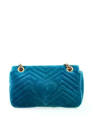 Gucci Matelasse Velvet Small Shoulder Bag - Blue