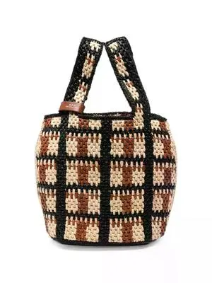 A.p.c. Woven Raffia Tote Bag - Black