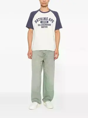 A BATHING APE Logo-print Raglan-sleeve T-shirt