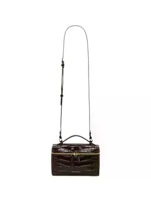 Victoria Beckham Vanity Croc-effect Mini Bag - Brown