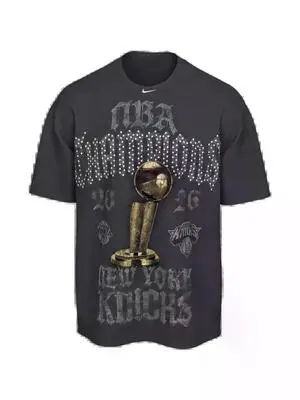 Nike X New York Knicks Rhinestone-embellished Graphic-print T-shirt - Grey