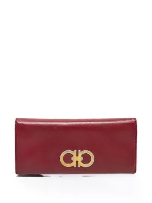 FERRAGAMO Double-gancio-plaque Continental Wallet - Red
