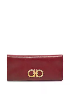 FERRAGAMO Double-gancio-plaque Continental Wallet - Red