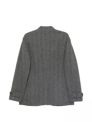 Eleventy Herringbone-pattern High-neck Coat
